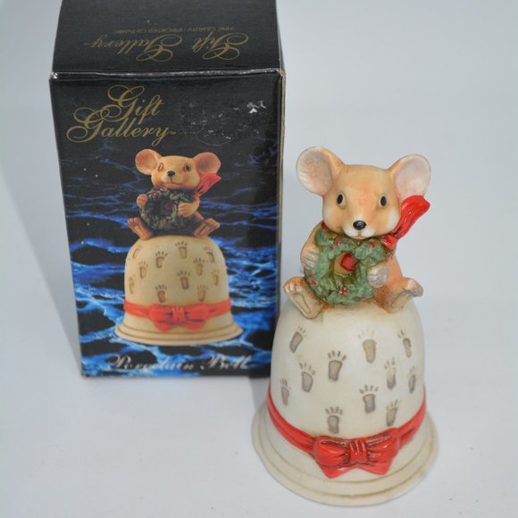 Gift Gallery | Holiday | Vintage Christmas Mouse Porcelain Bell Gift ...
